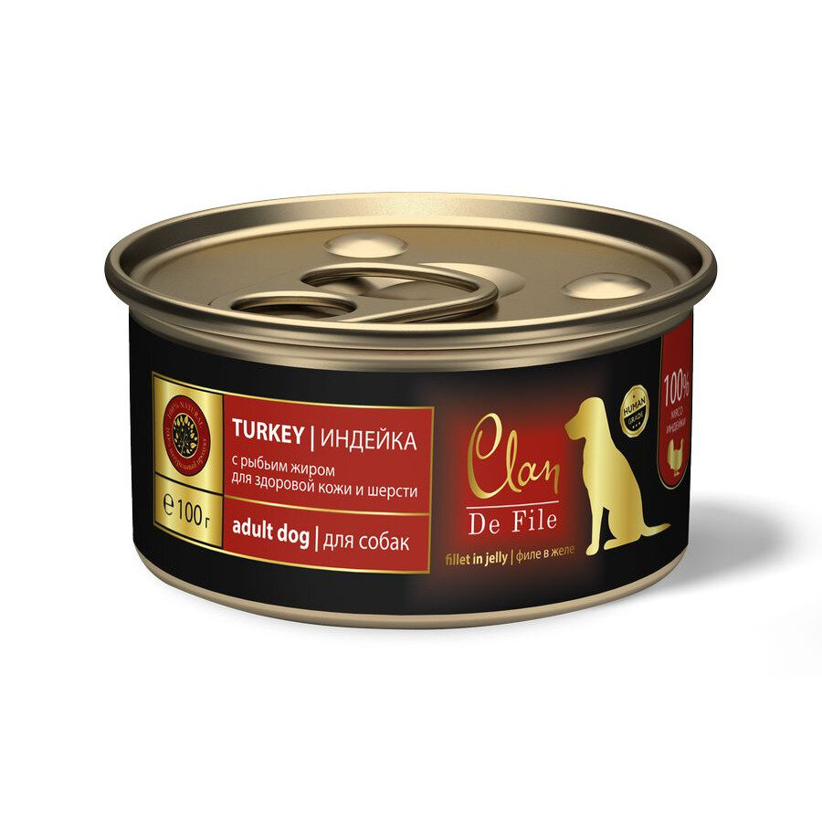 CLAN De File Консервы д/собак с Индейкой Филе в желе
