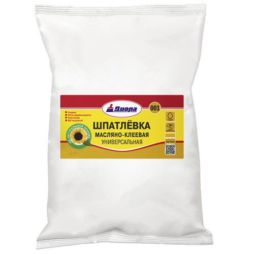 Шпатлевка масляно-клеевая Диола универсальная, Д-001, пакет весом 4.0 кг (4009)