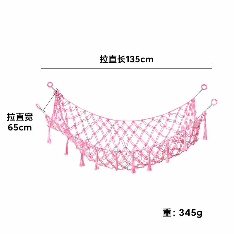 Сетка-гамак для хранения игрушек, декоративная сетка из хлопковой веревки ручной работы с кисточками, сетчатая сумка для хранения игрушек, настенная сетка.