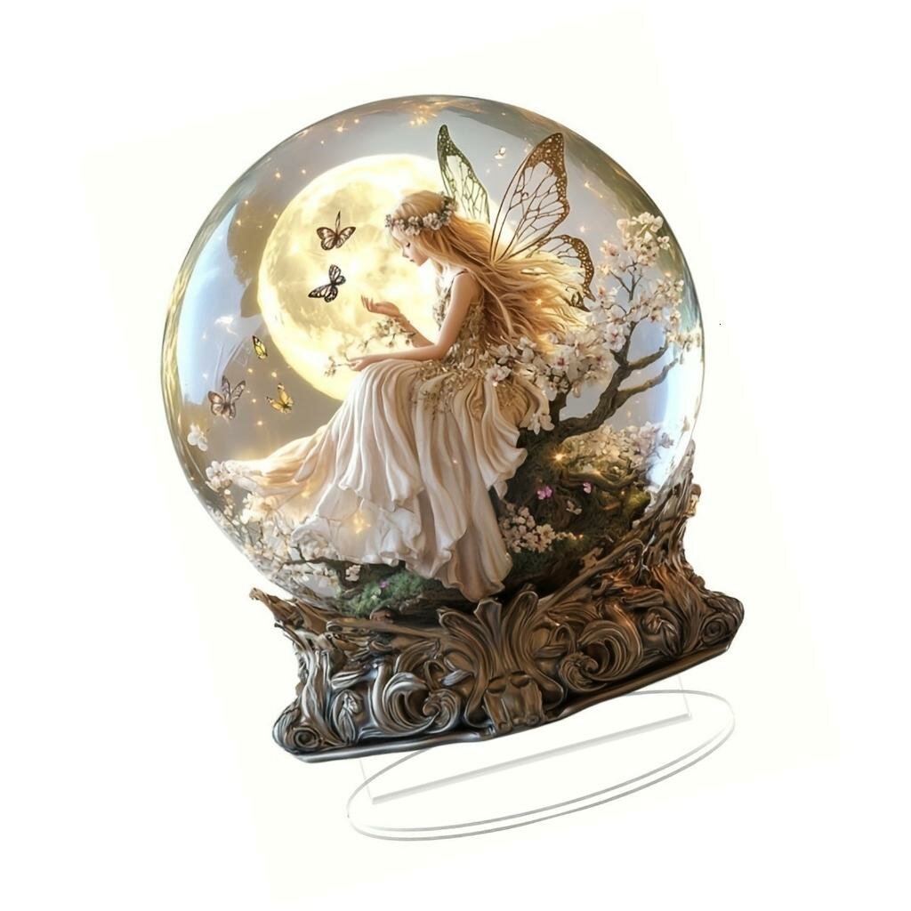 Прозрачный акриловый шар с лунным узором, SCB153