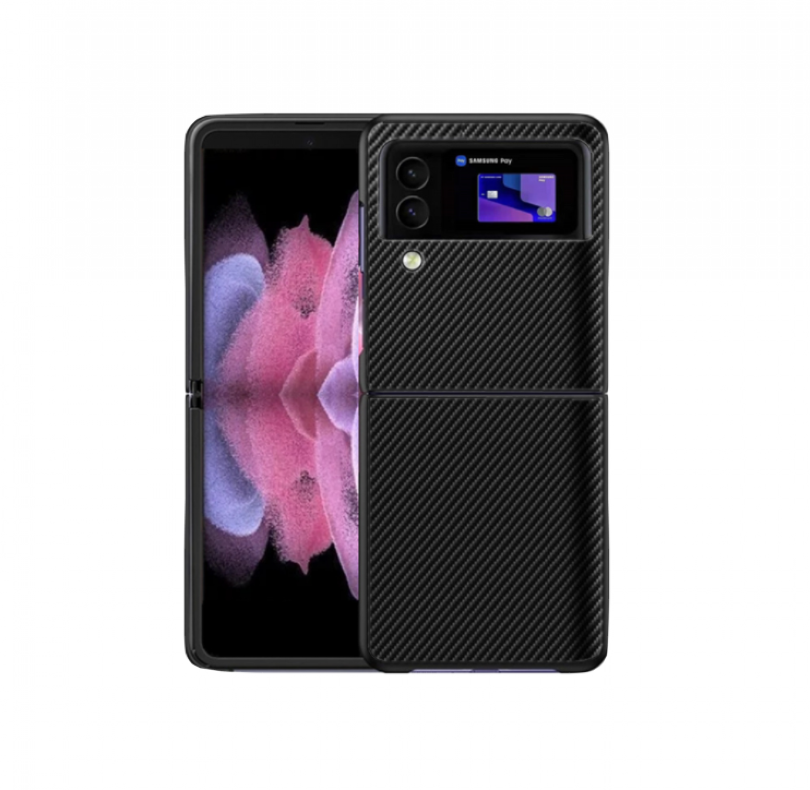 Чехол панель-бампер Чехол. ру из силикона с матовой отделкой под карбон для Samsung Galaxy Z Flip 3