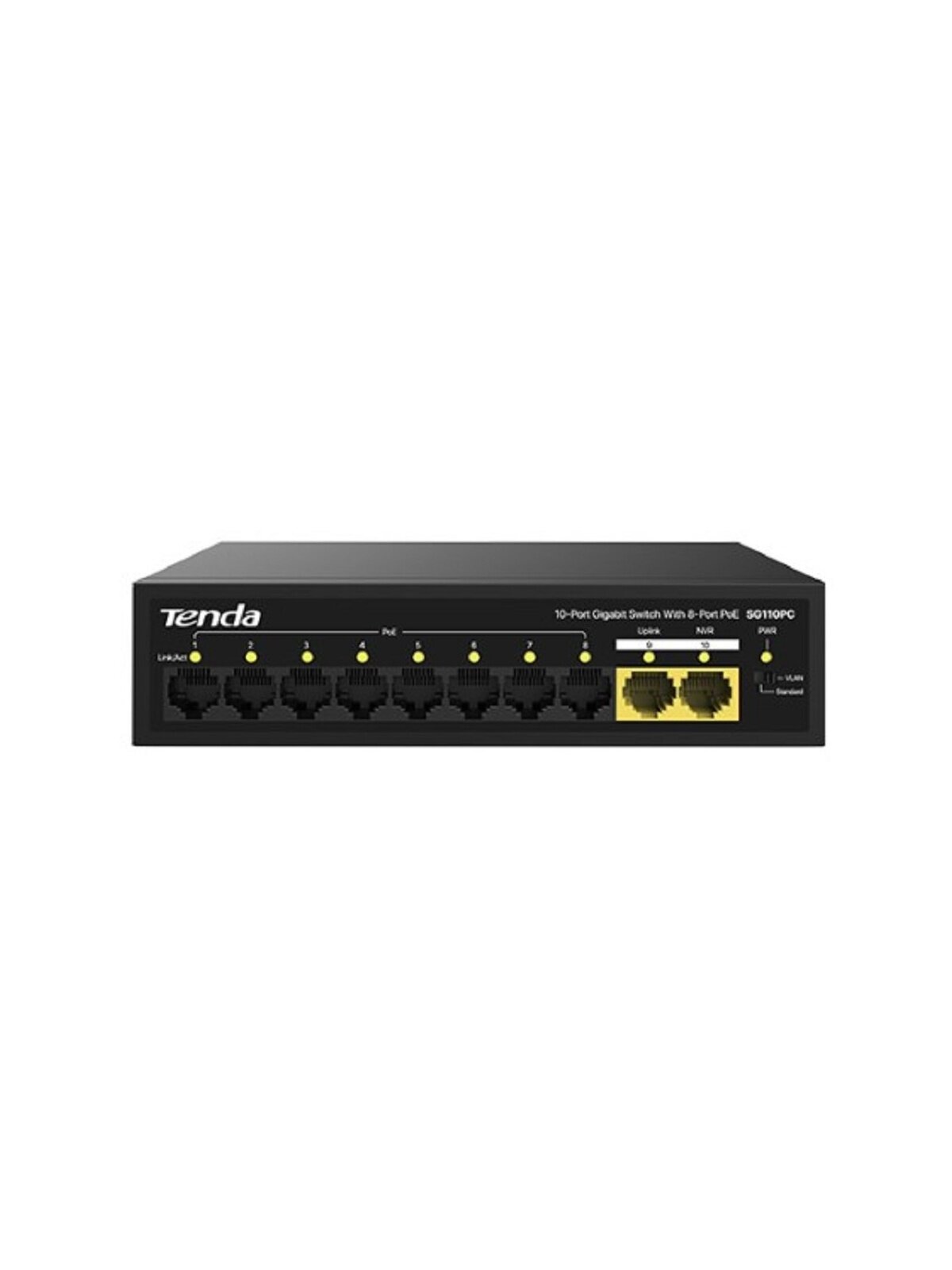 TENDA SG110PC Коммутатор настольный 10-Ports 10/100/1000 Base-TX 8-Ports PoE(PoE бюджет 100W)