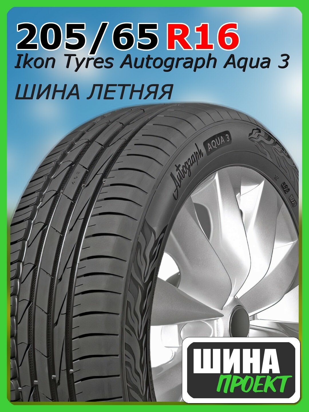 Шина летняя Ikon Tyres 205/65/16 V 99 Ikon Autograph Aqua 3 XL для легковых автомобилей T732279