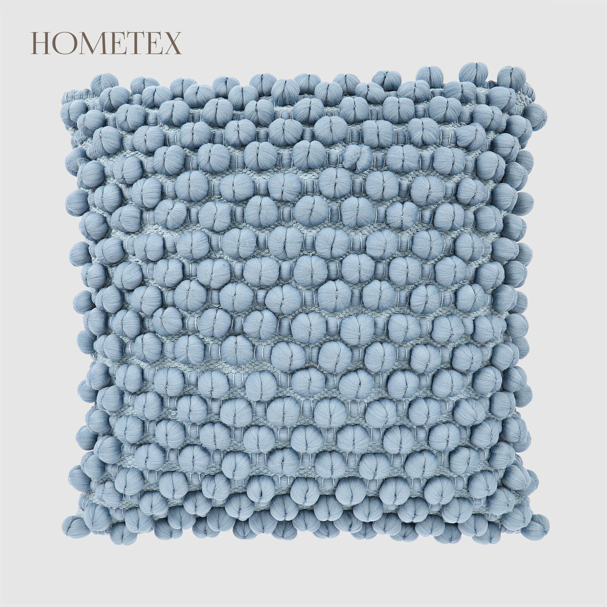 Подушка декоративная Hometex помпон 43x43 см голубая