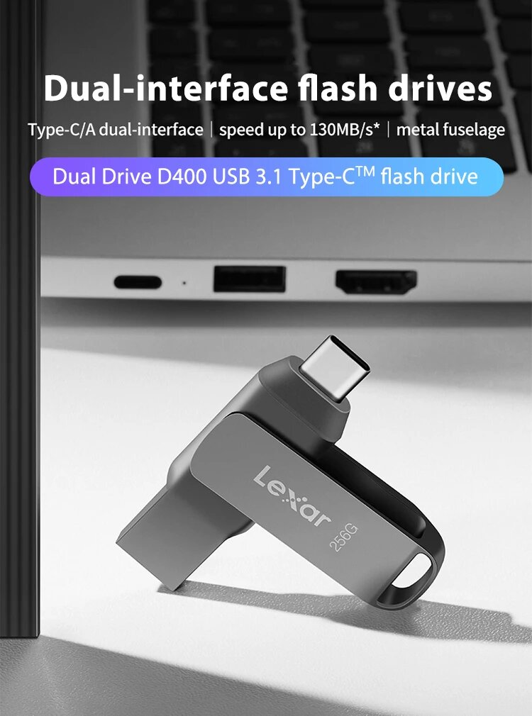 Lexar Dual Drive D400 флешка 128 ГБ