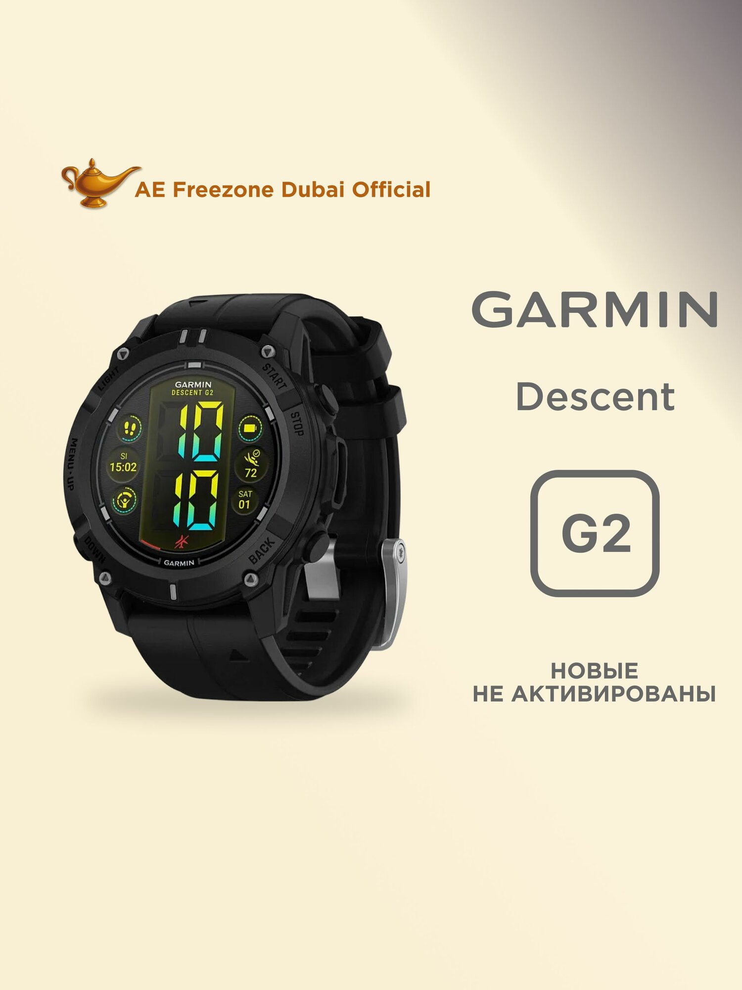 Умные часы Garmin Descent G2 Black with, цвет Black Band (Черный)