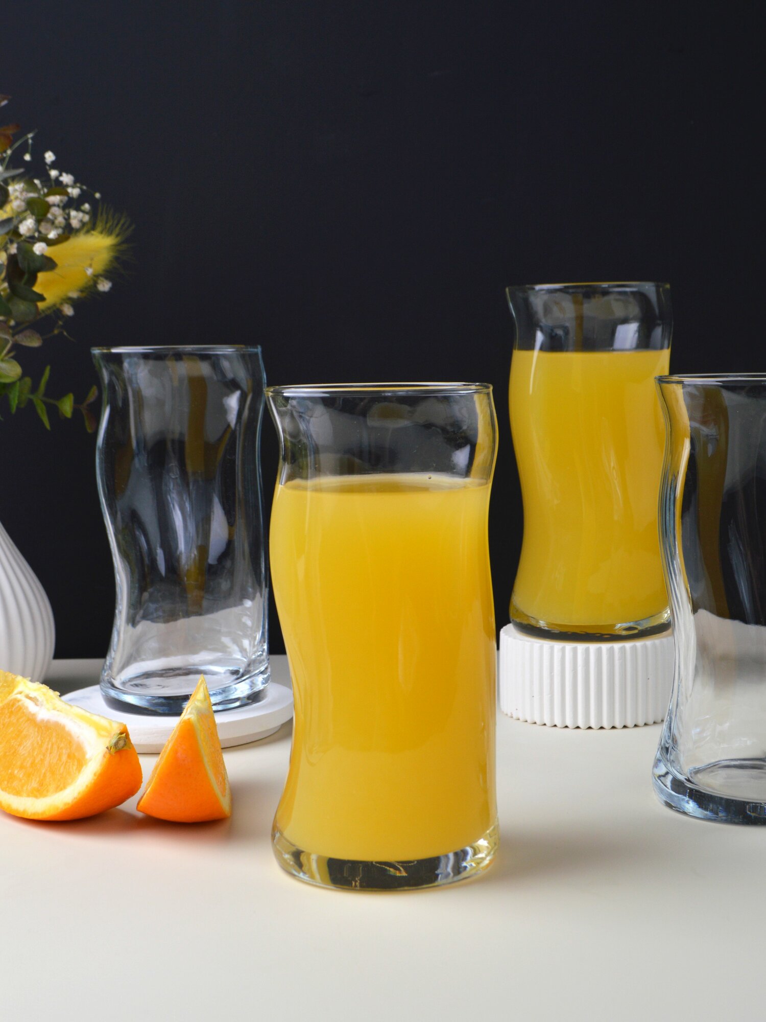 Набор стаканов 400 мл 4 шт, диаметр 7 см, высота 15 см Pasabahce Amorf