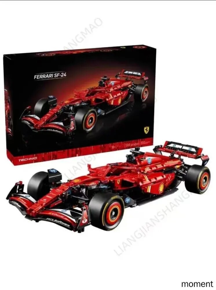 Конструктор Ferrari SF-24 Formula 1, 1361 деталь, красный, коллекционная модель болида