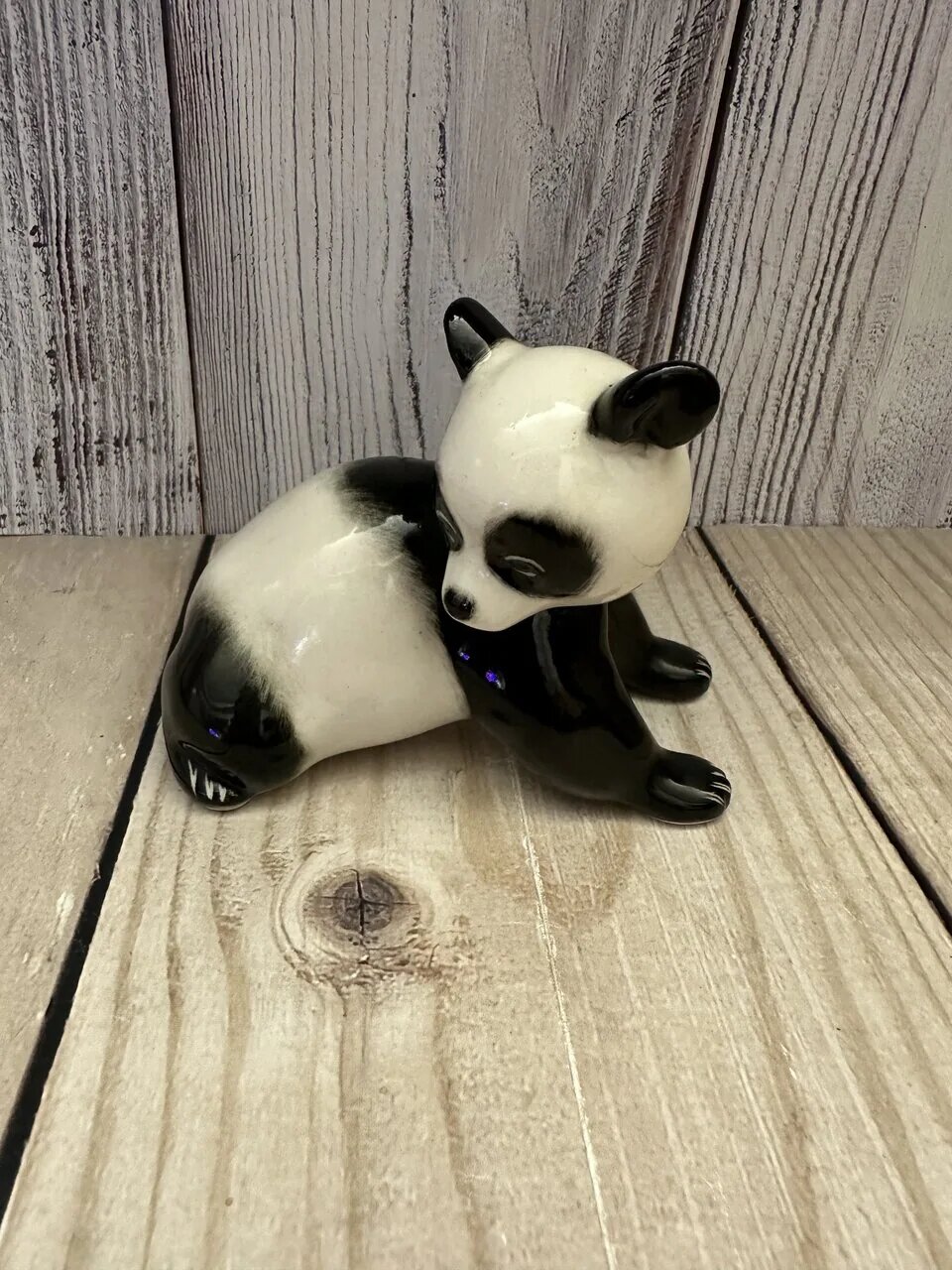 Статуэтка Панда Фарфор Лфз 1960 годы винтажная коллекционная редкая