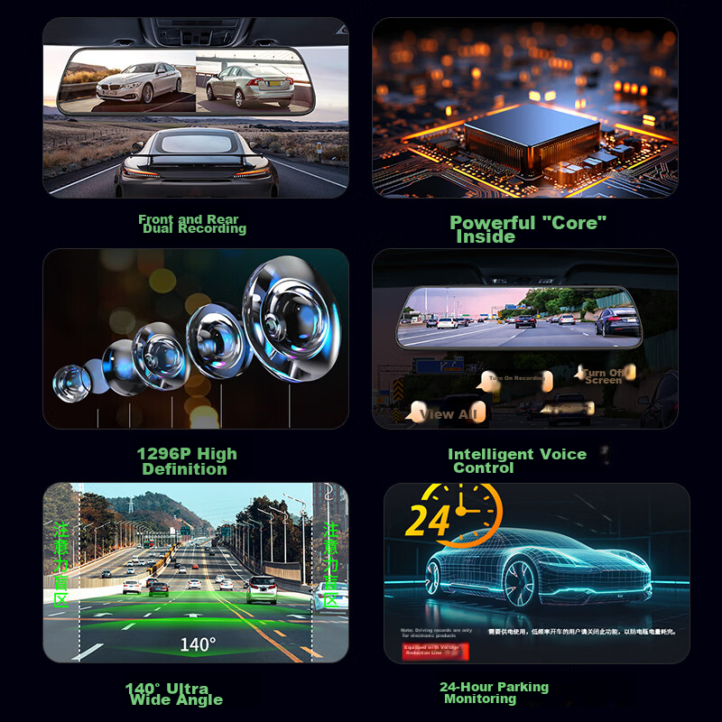 Newsmy K20 Авто-камера Двойная запись спереди и сзади Ночной режим Парковочный монитор Голосовое управление 1296P