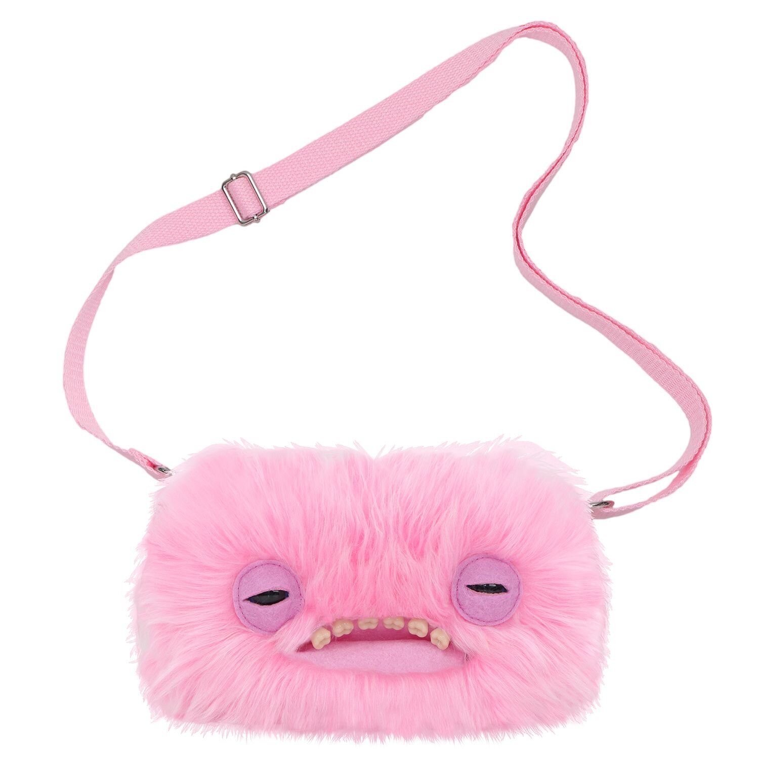 FUGGLER Fluffy crossbody Bag【Оригинал, подарочная коробка】 Серия "Большая голова" - Монстр-сердечко (розовый)