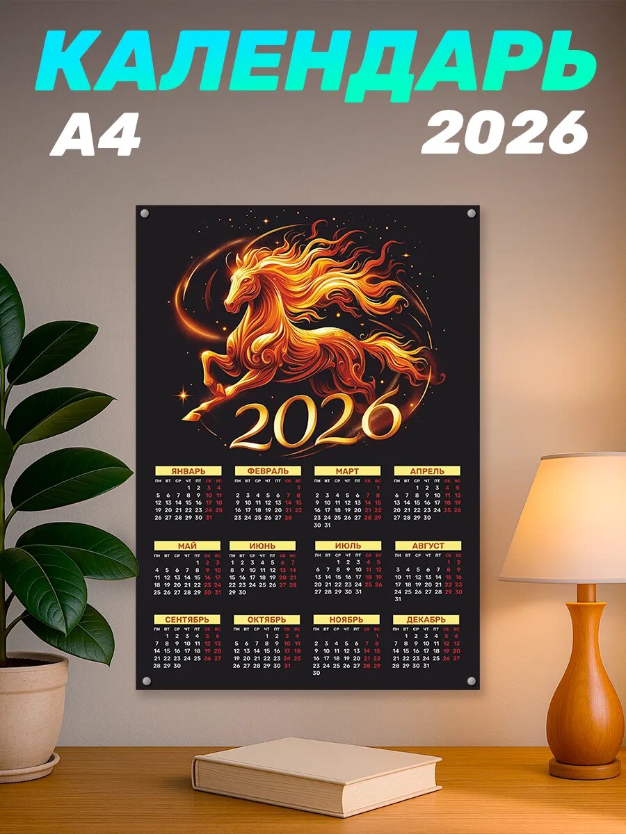 Календарь 2026 настенный Огненная лошадь Символ года