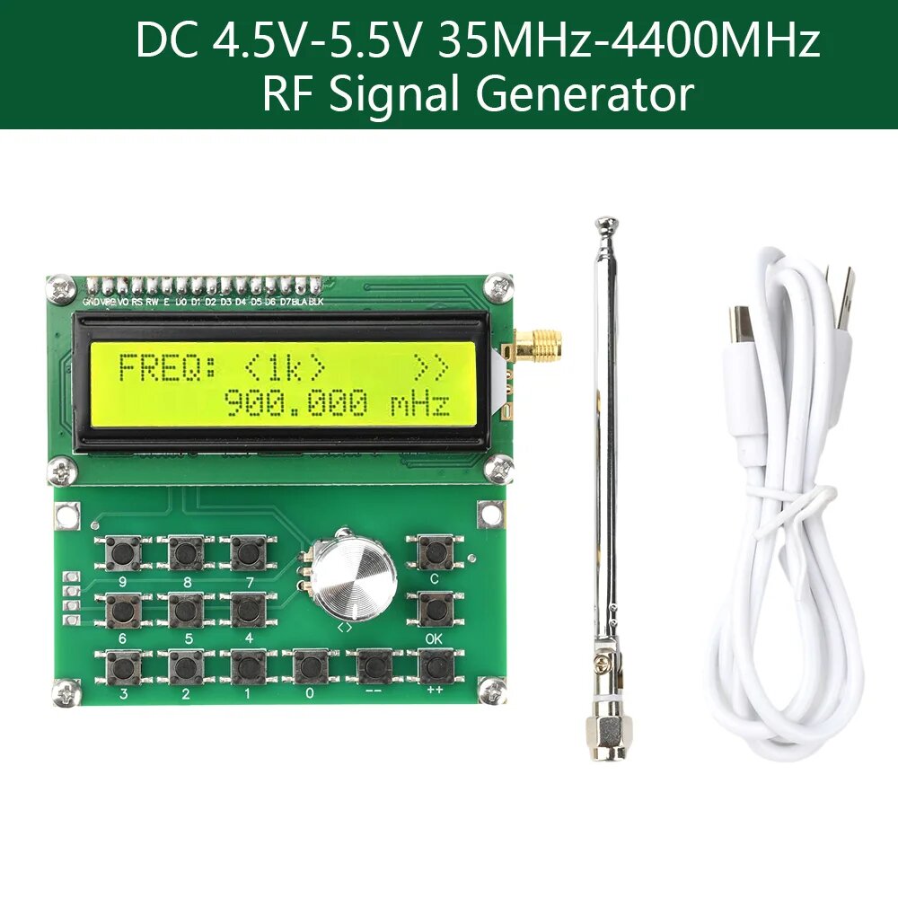 Генератор радиочастотных сигналов 35-4400 МГц, DC 4.5-5.5V, Color: Signal Generator