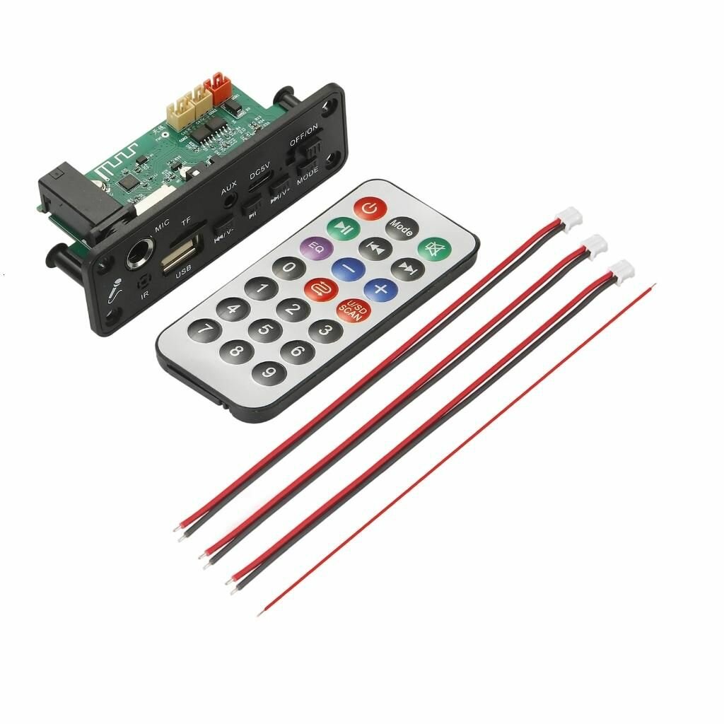 5V Bluetooth-совместимый MP3 декодирующий модуль 6W усилитель MP3 плеер с поддержкой звонков запись 3.5мм USB TF FM для автомобильных колонок, - 1 комплект