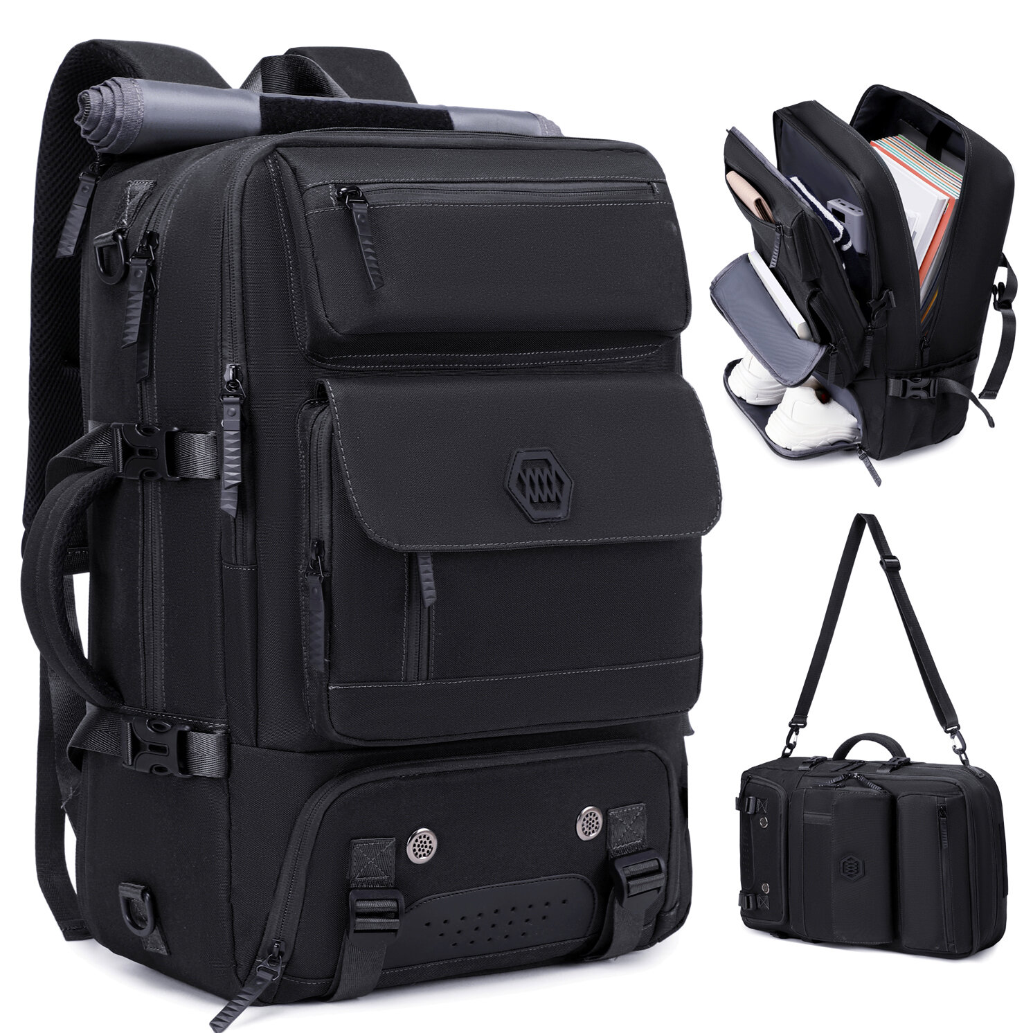 Рюкзак мужской, женский, черный, спортивный, городской, школьный, для тренировок и ноутбука,