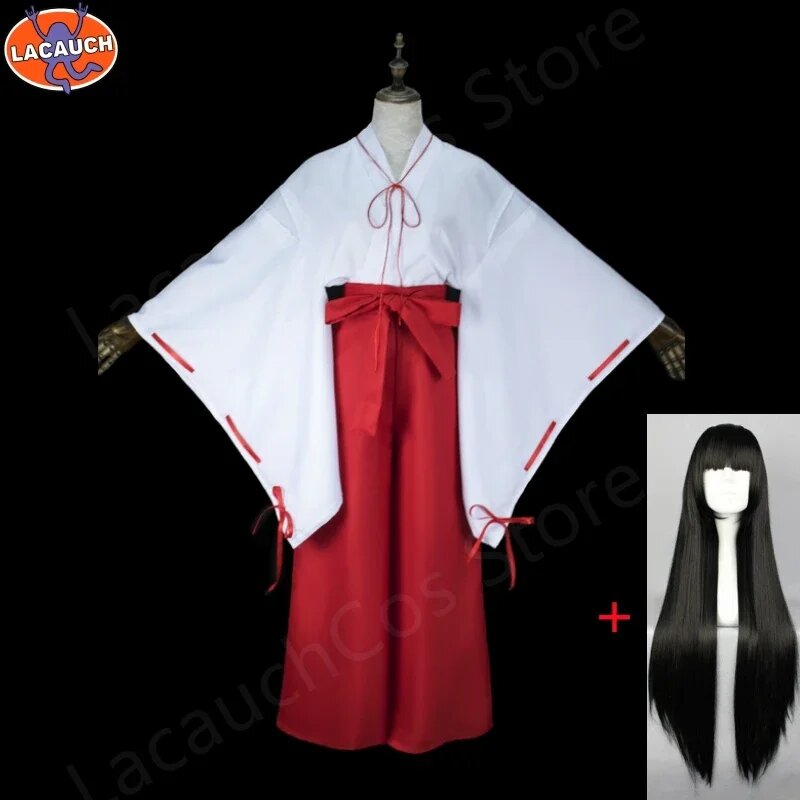 LACAUCH Женское кимоно Kikyo из аниме Inuyasha Красный, L, Clothing and Wigs
