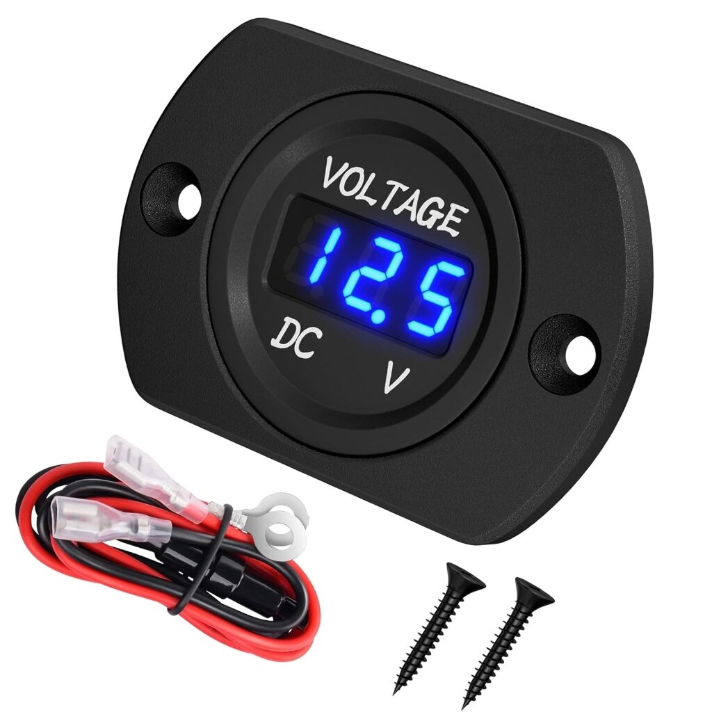 Универсальный измеритель напряжения на светодиодном цветном экране 12 В / 24 В для легковых и грузовых автомобилей без проблем с подключением и быстрой установкой