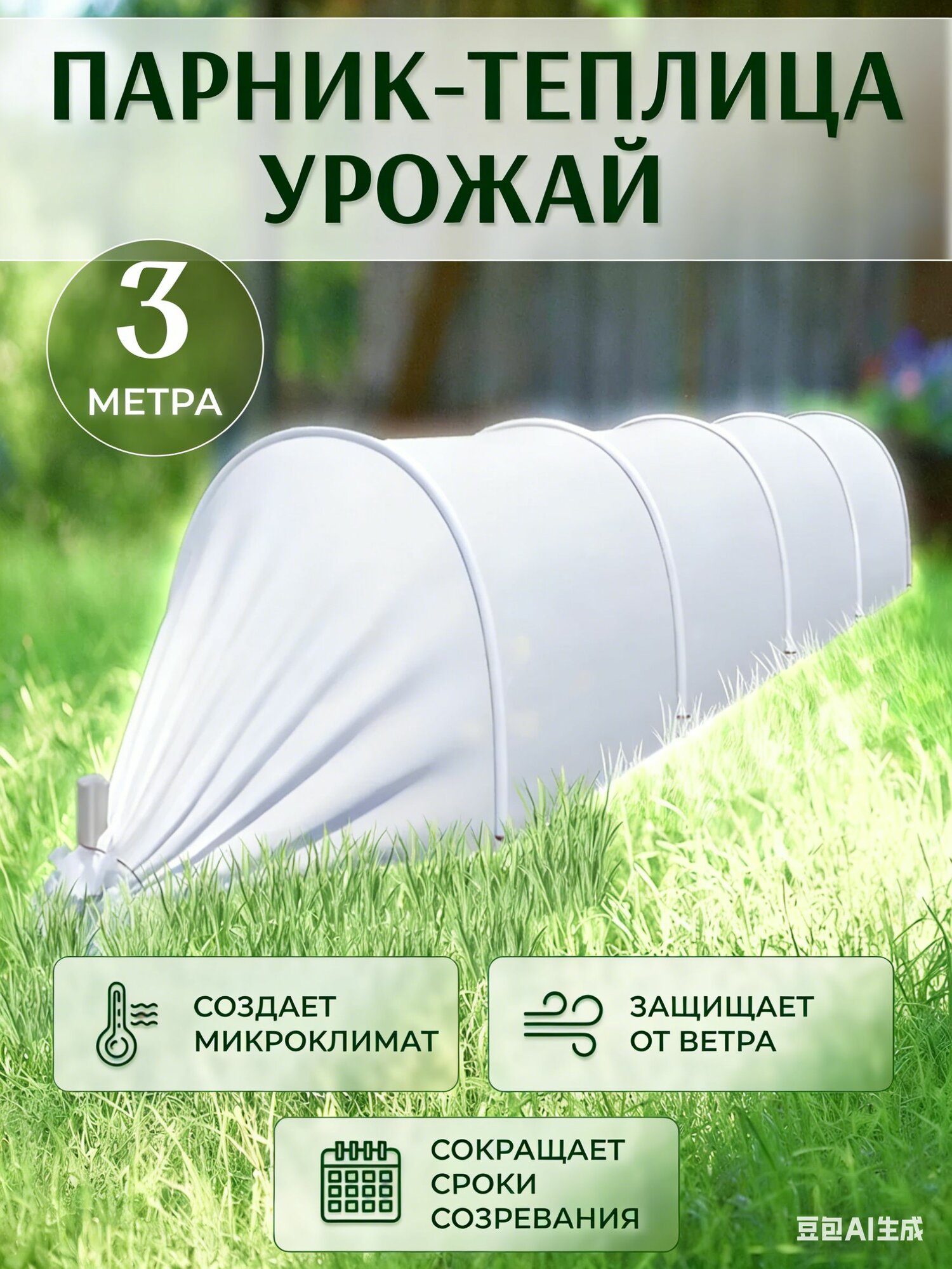 Парник, теплица арочная Парник 3х1.21х1.1м, ПВХ (поливинилхлорид)