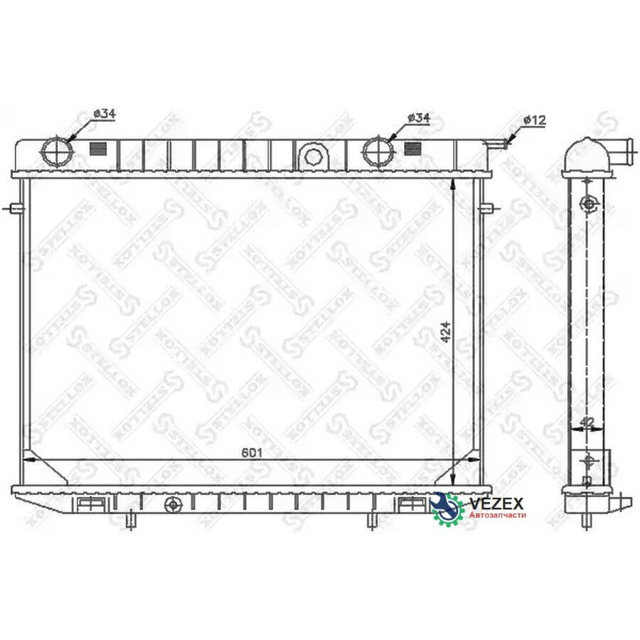 STELLOX 1026064SX радиатор системы охлаждения!\ Opel Frontera 2.3TD 92-98