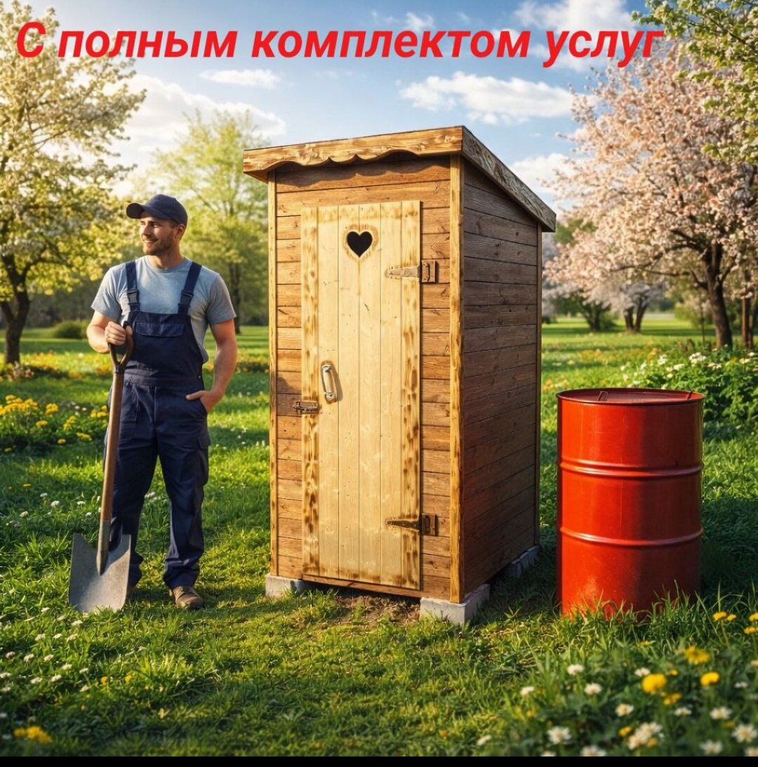 Туалет для дома и дачи из дерева