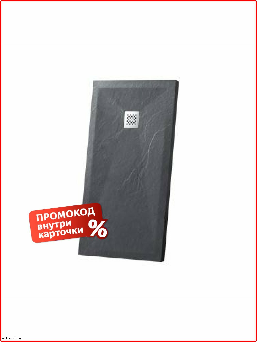 Поддон для душа Vincea Antonino 110x80 низкий, искусственный камень, прямоугольный, серый