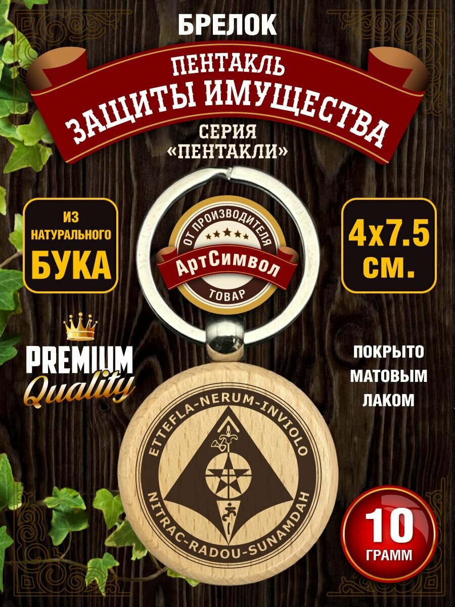 Брелок амулет "Пентакль защиты имущества" серия Пентакли, талисман на ключи