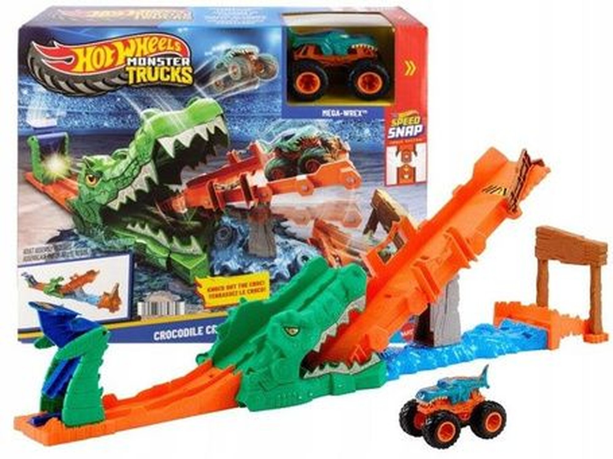 Игрушечный трек Hot Wheels -Crocodiles Mouth Track - Трасса Пасть крокодила, 1:64 - JJN45