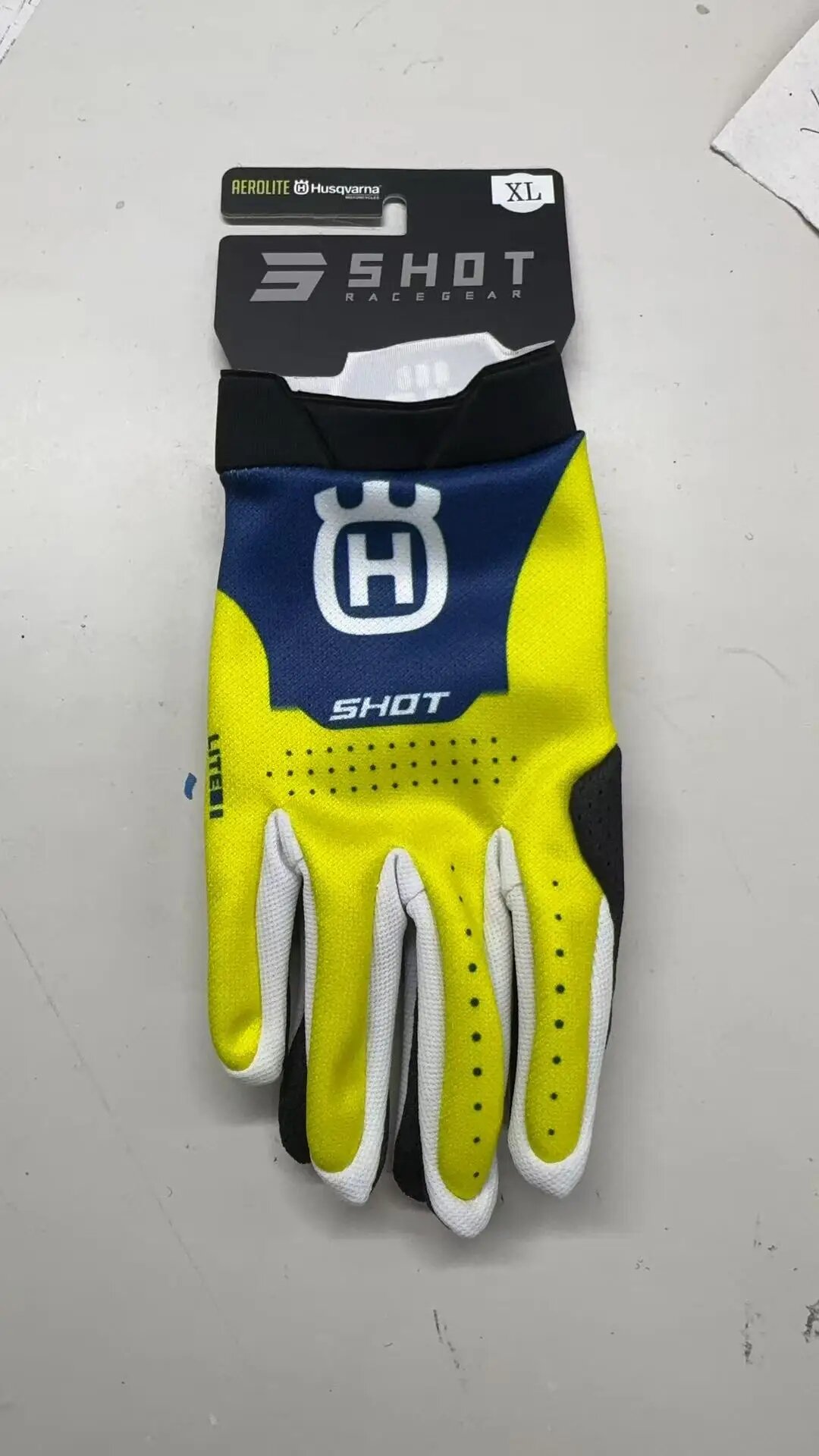 Husqvarna полиэстеровые велосипедные перчатки Желтый, М, Золотой