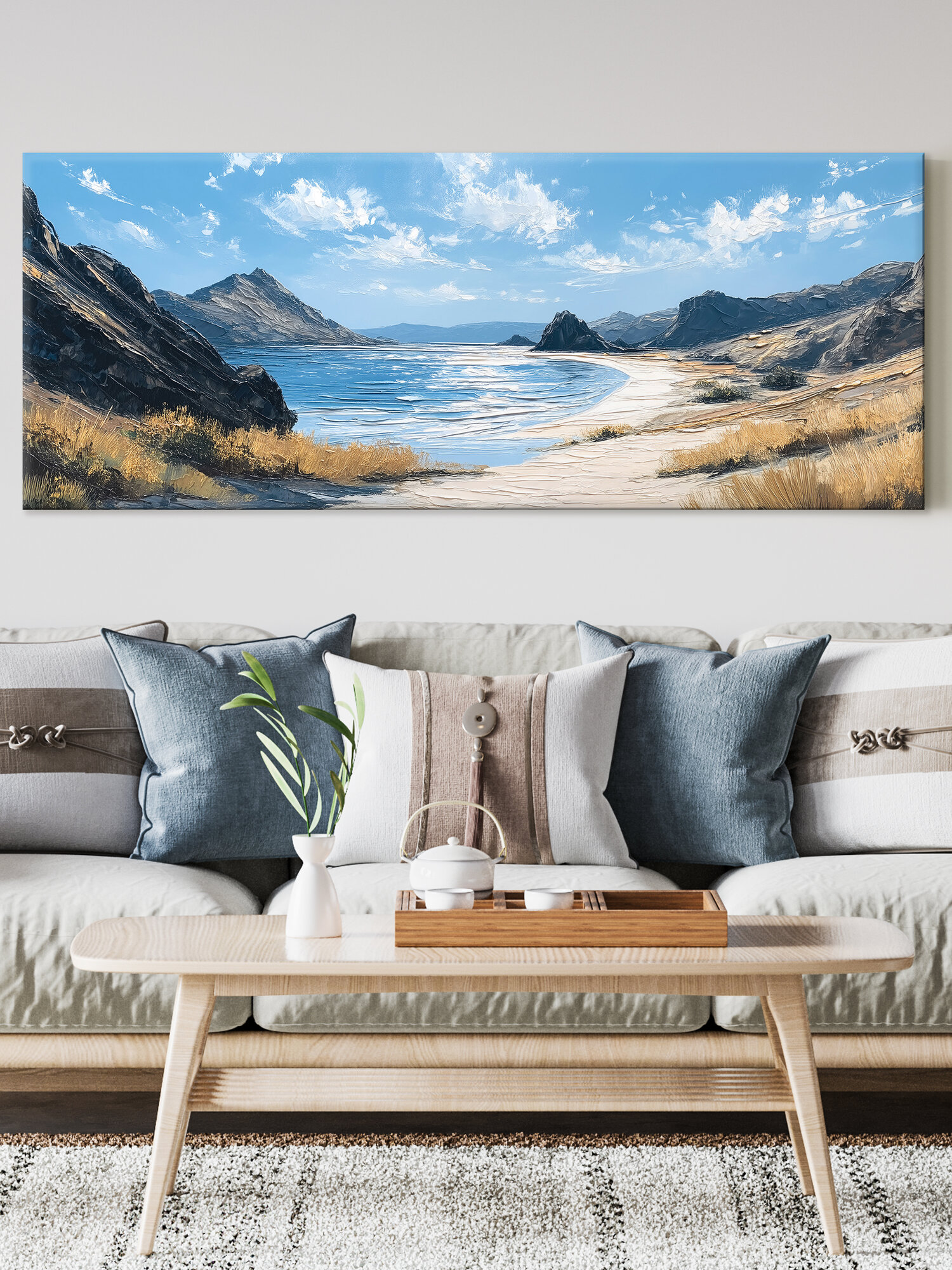 Картина Postermarket "Морской пейзаж" на холсте с подрамником 45 х 115 см