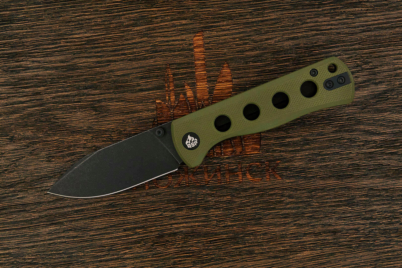 Нож складной QSP Canary Folder, клинок 72мм, сталь Sandvik 14C28N, рукоять G10 зелёный