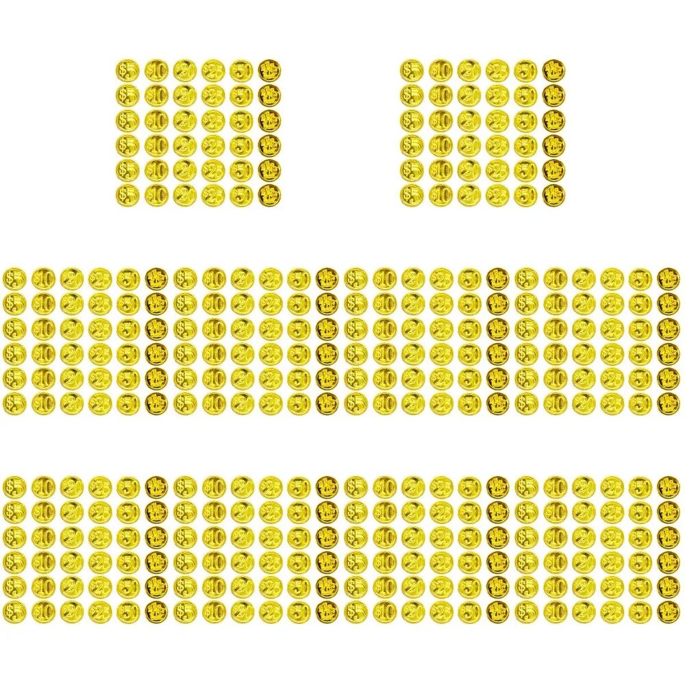 Игровые пиратские монеты из пластика золотистого цвета для детских игр 48 шт