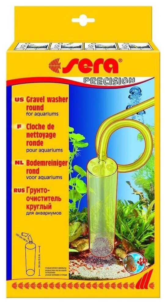 Сифон Sera GRAVEL WASHER для аквариума, пластиковый, желтый, для очистки грунта
