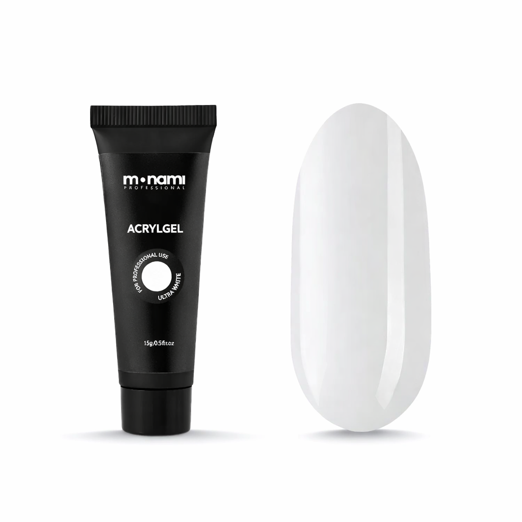 Акригель Monami Ultra White, моделирующий, камуфлирующий, трехфазный, белый, 15г