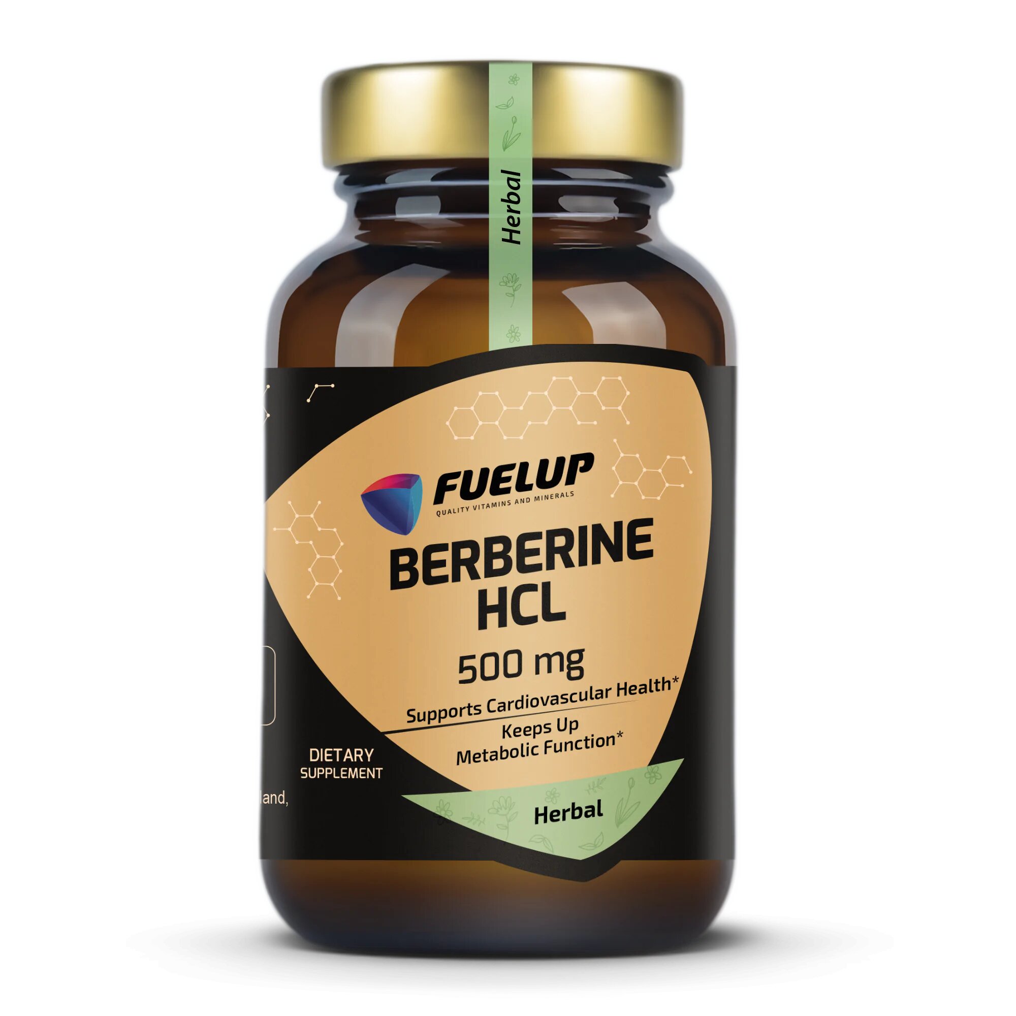 Берберин, для метаболизма, сердечно сосудистой системы, FuelUP, Berberine HCL, 500 мг, 60 капсул