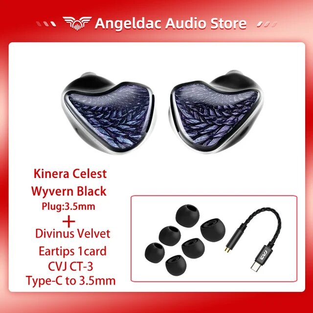 Наушники-вкладыши Kinera Celest Wyvern Black с 10-мм диафрагмой LCP и динамическим излучателем (HiFi)