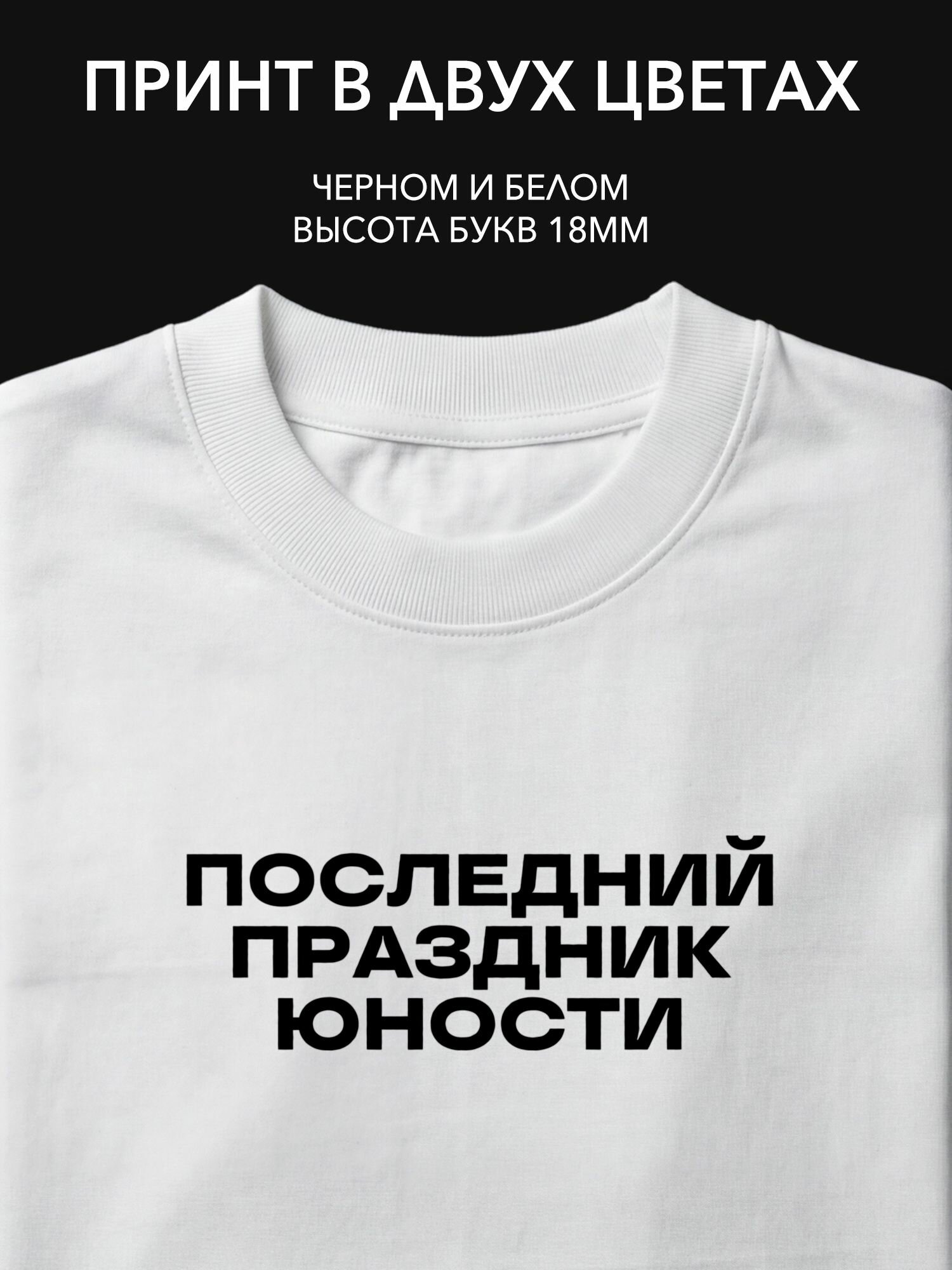 Термонаклейка с надписью 'Последний праздник юности' для футболок и одежды
