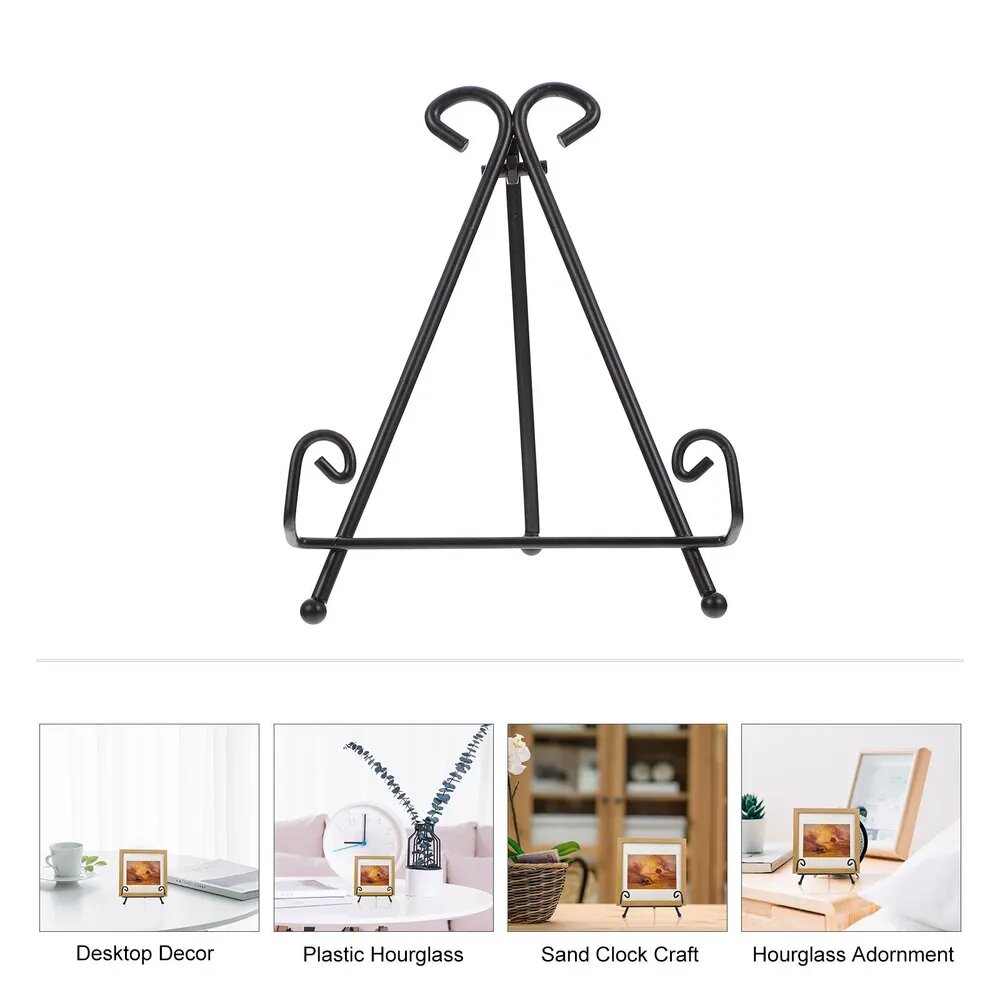 Выставочный железный держатель фоторамок черного цвета для настольного использования