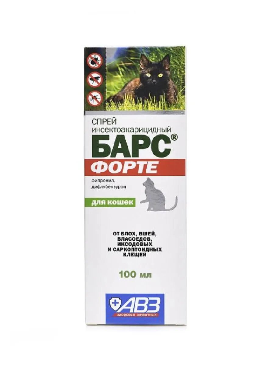 Барс Форте спрей инсектоакарицидный для кошек, 100 мл