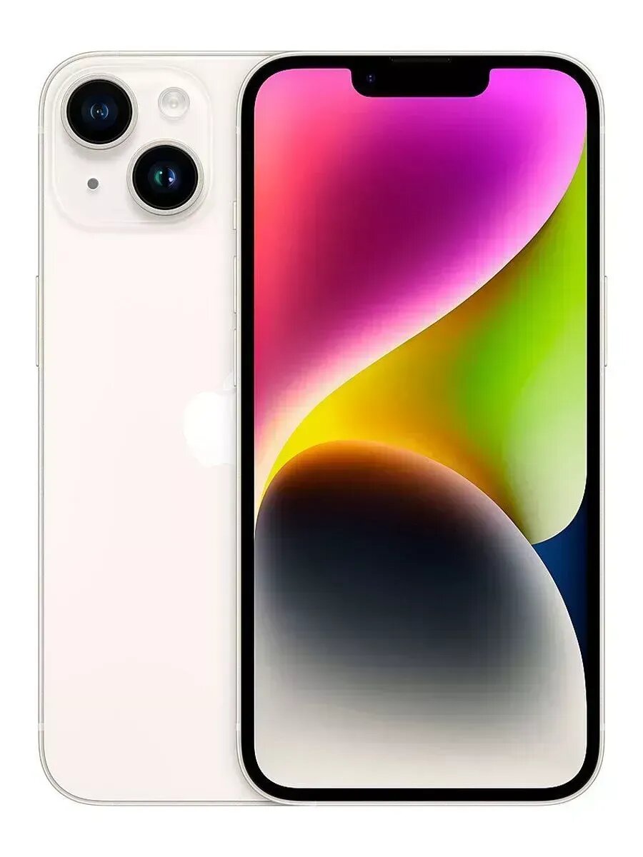 Смартфон Apple iPhone 14, экран 6.1", 12Мп, NFC, беспроводная зарядка, белый — фото 1