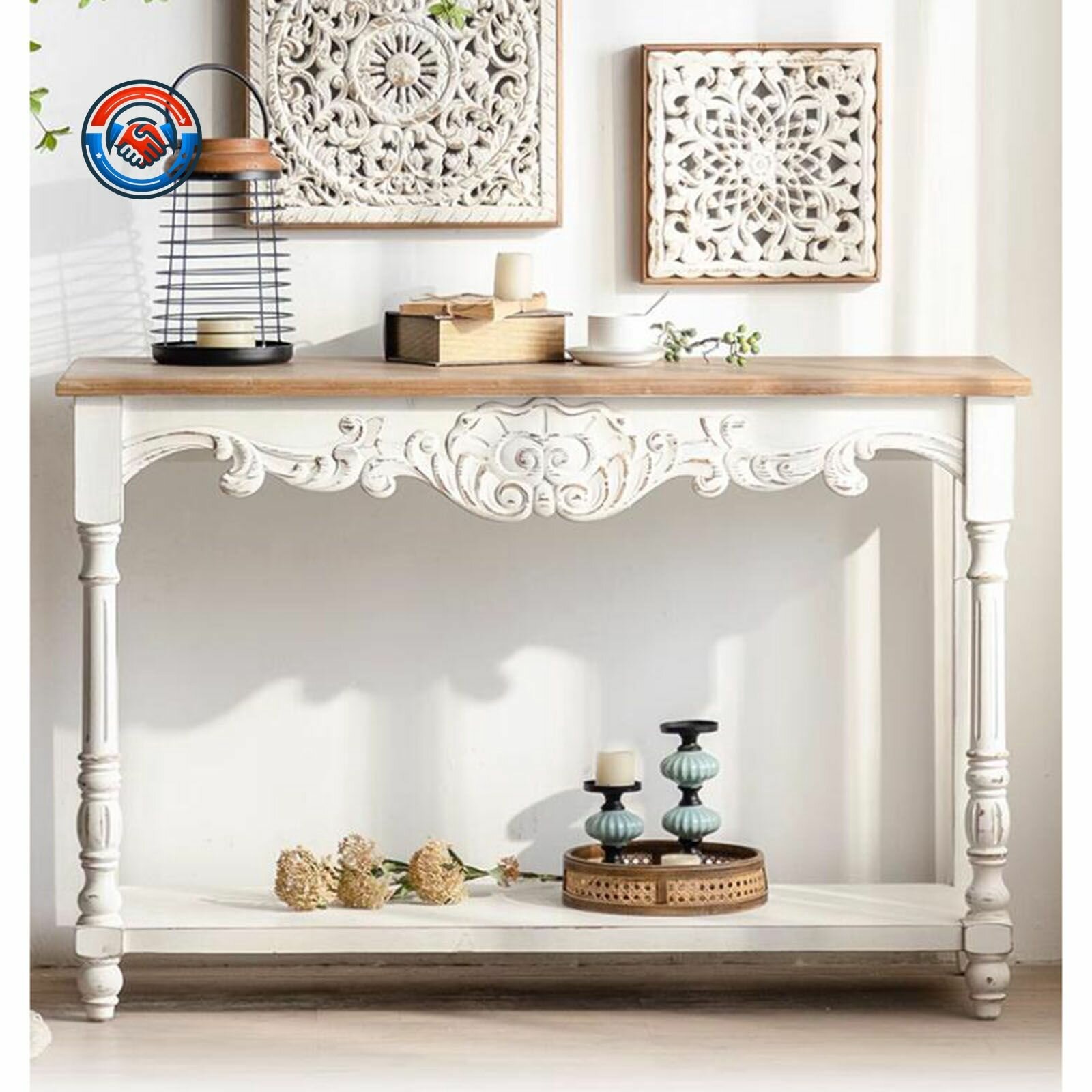 Консоль деревянная для прихожей и гостиной, узкий обеденный столик под зеркало и декор, компактная консольная тумба в коридор, прикроватная подставка для лампы и цветов, W120D40H80.5 см