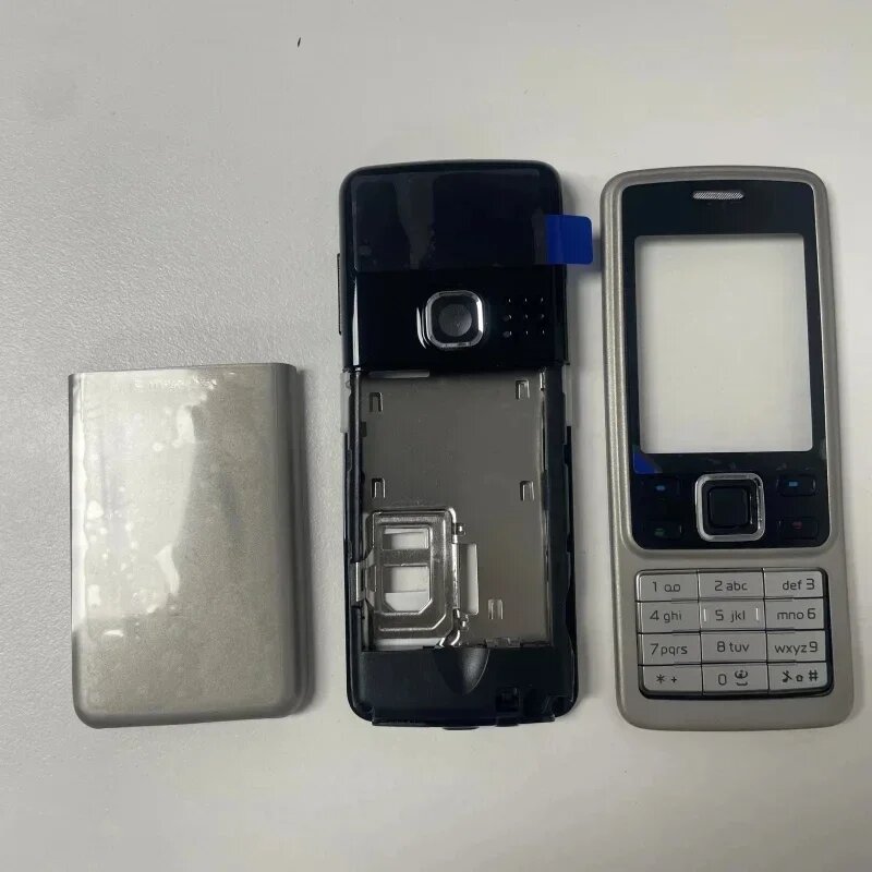 Полный полный корпус мобильного телефона, дверная рамка, задняя крышка аккумулятора, английская клавиатура для Nokia 6300