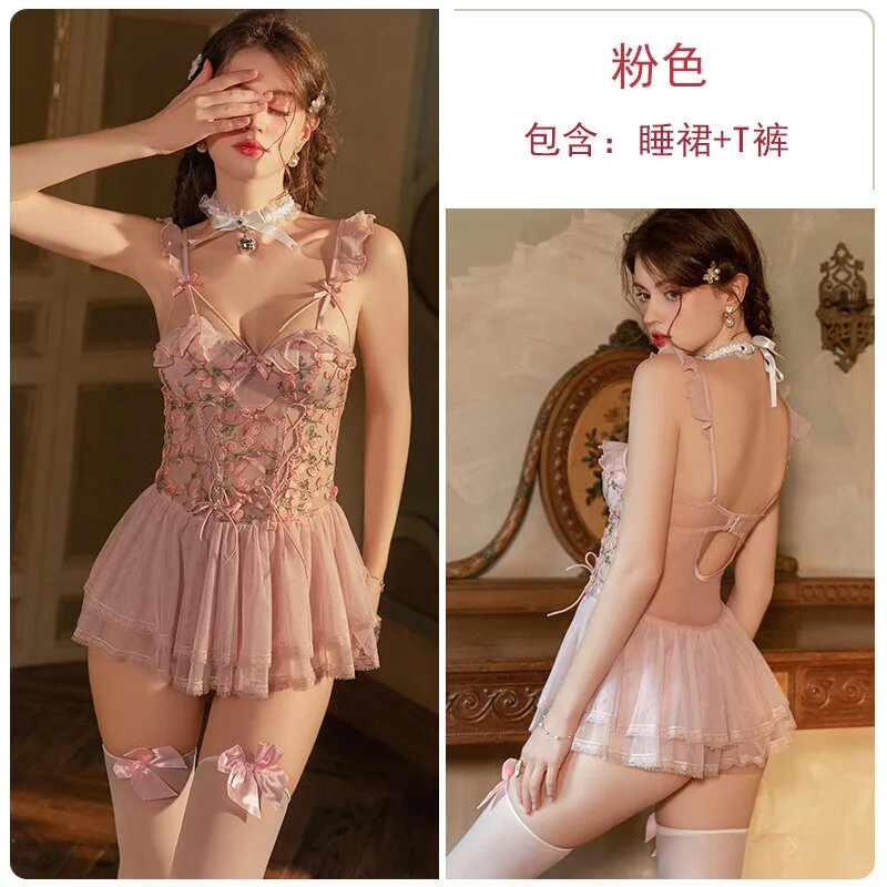 Женское шелковое кружевное мини платье Розовый, XL, C