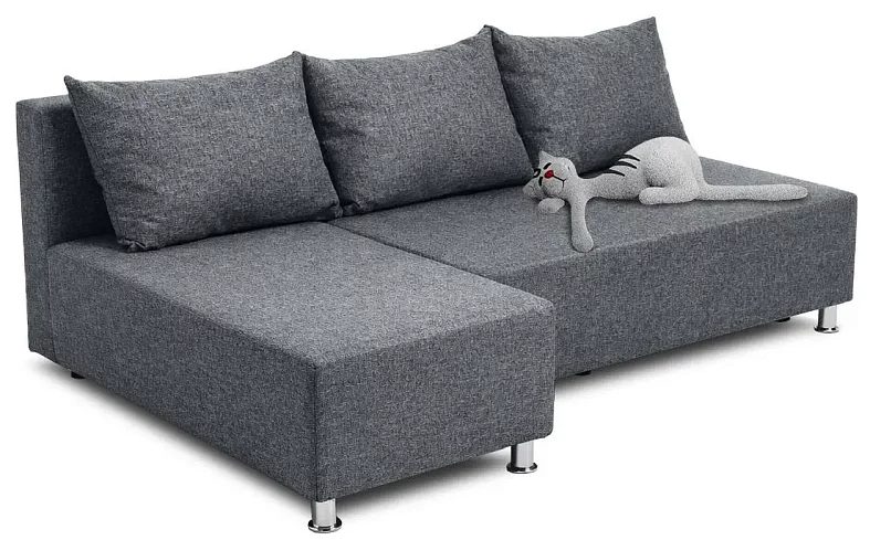 Угловой диван-кровать Парма Евро, раскладной, еврокнижка, рогожка, Серый