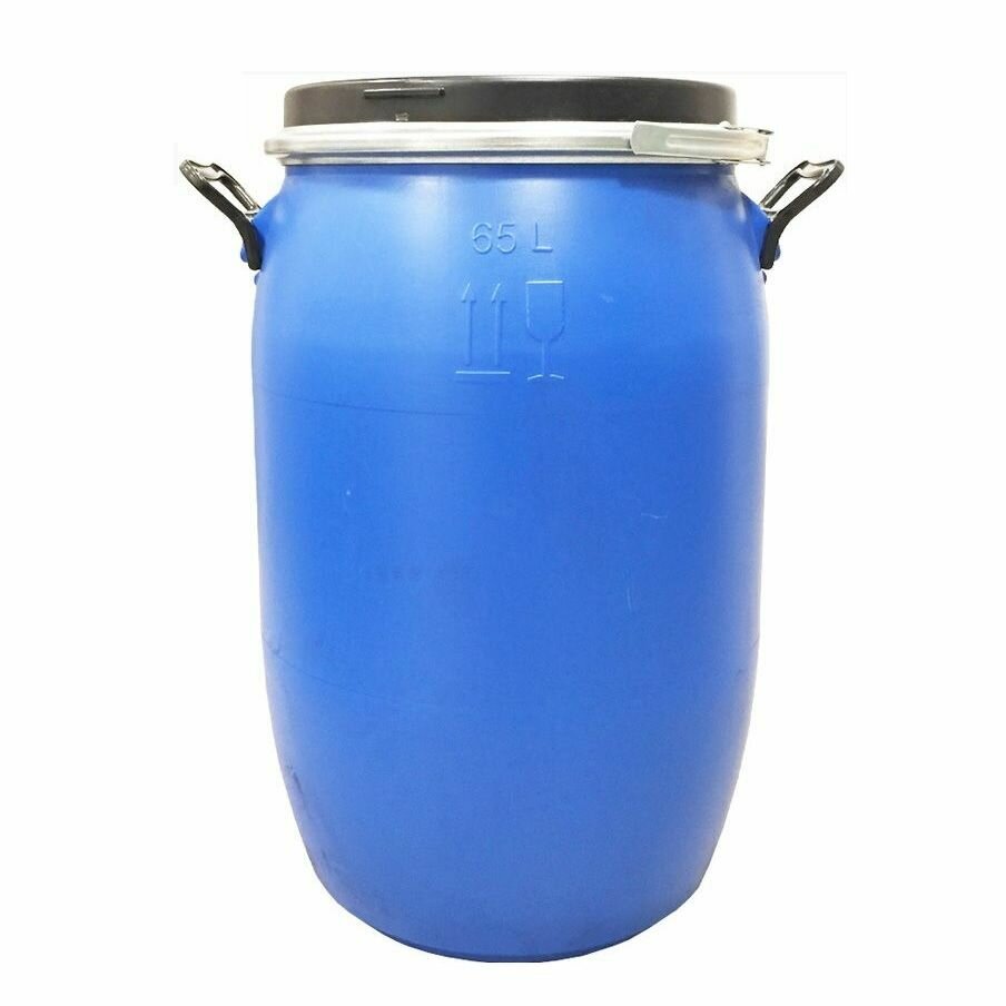 Бочка для воды и пищевых продуктов ЗТИ Open Top 65 л, крышка на металлическом обруче, с ручками, диаметр горловины 320 мм (20157)