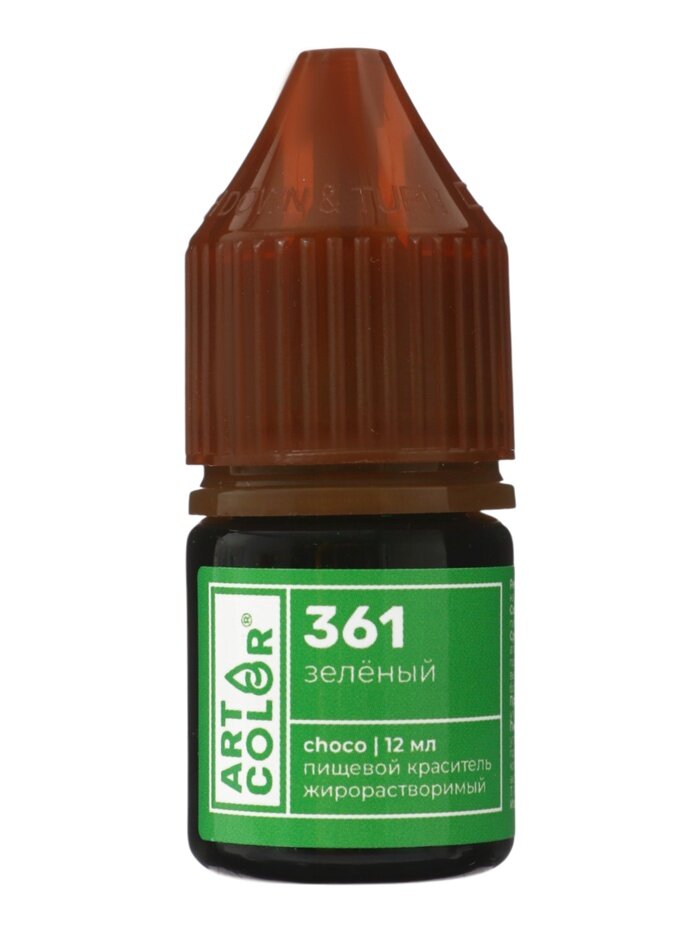 Гелевый жирорастворимый краситель, пищевой, зелёный (Art Color choco),12 мл