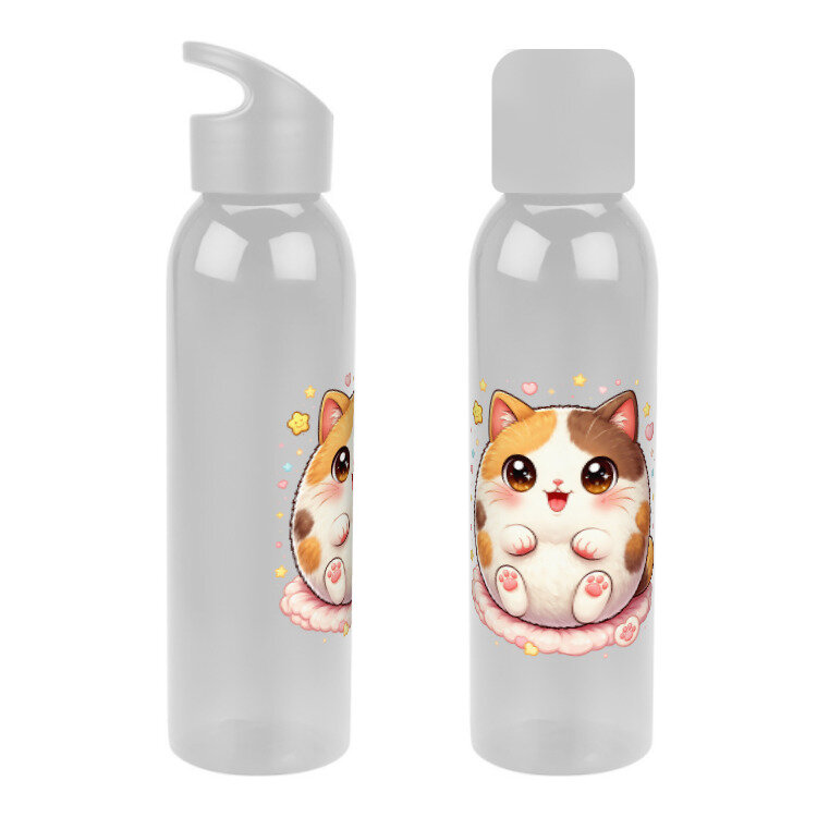 Бутылка для воды «Котик милый с маленькими лапками» (серый)