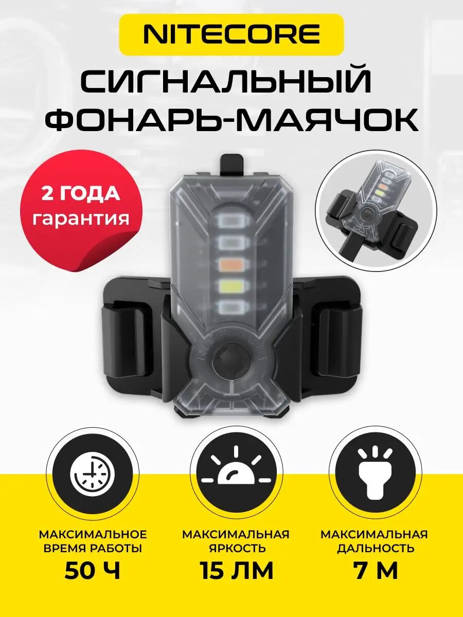 Фонарь налобный аккумуляторный светодиодный Найткор NU07 LE