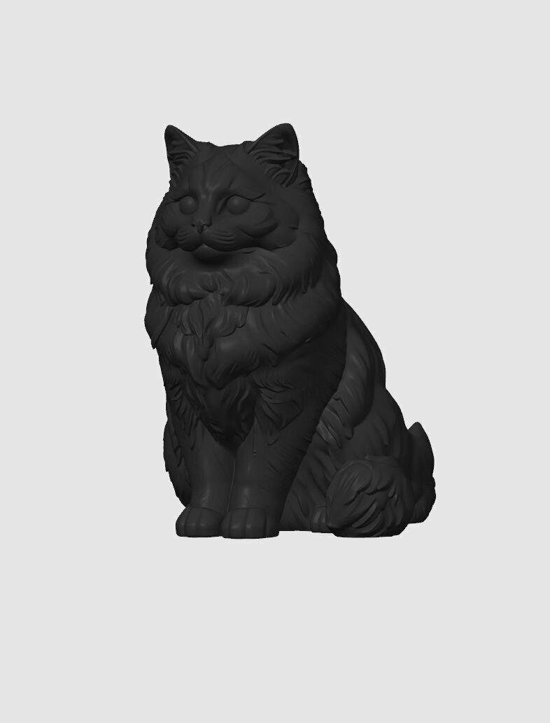 Эксклюзив! Ростовая статуэтка кошки - Рэгдолл (10 см, черный) - Милый друг, подарок, талисман