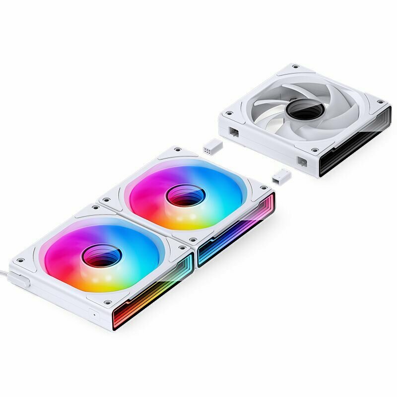 Комплект вентиляторов для корпуса 3 шт. JONSBO ZK-120W(3 in 1) White 120х120х25мм (ARGB LED, 800-2200об/мин, белый)