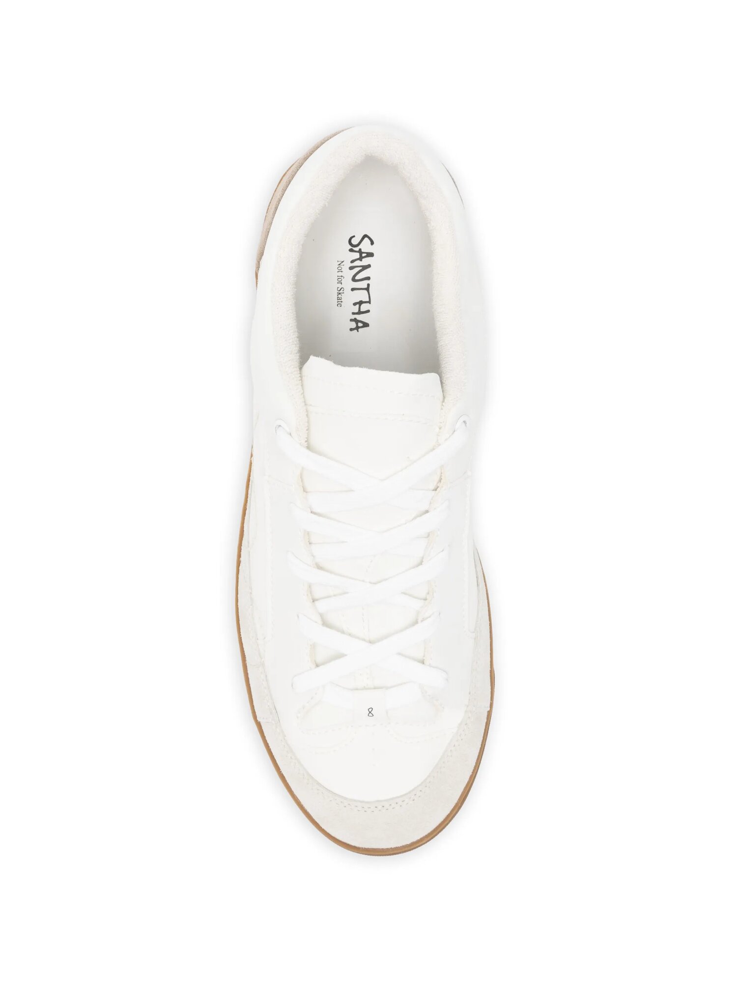 Кроссовки SANTHA Lace-up sneakers, размер 43, бежевый/белый — фото 1